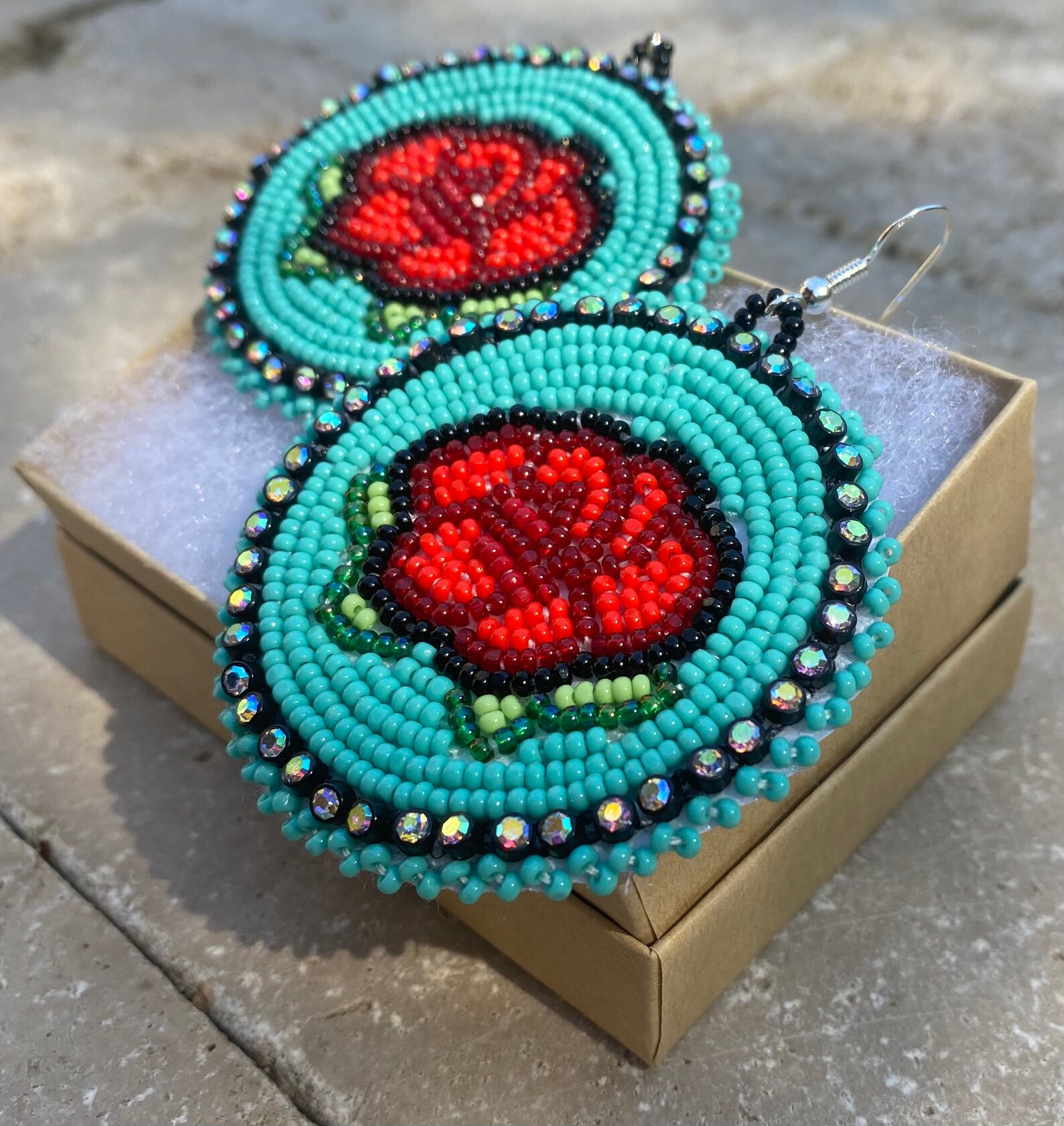 Shoshone Roses Turquoise Beaded Rose Native American | Etsy