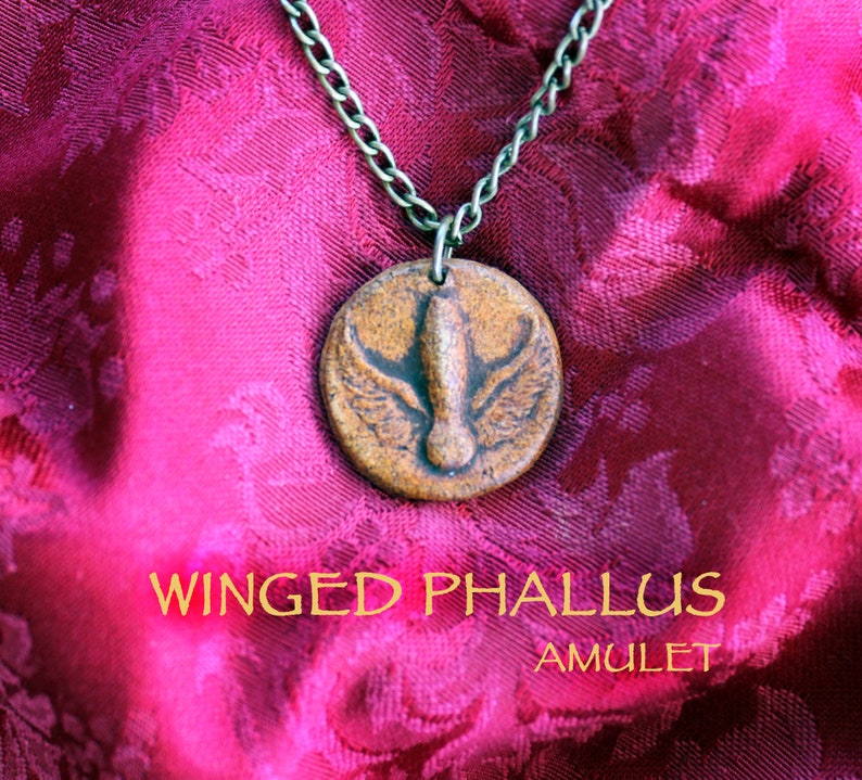Winged Phallus Amulet Chain Necklace - Etsy