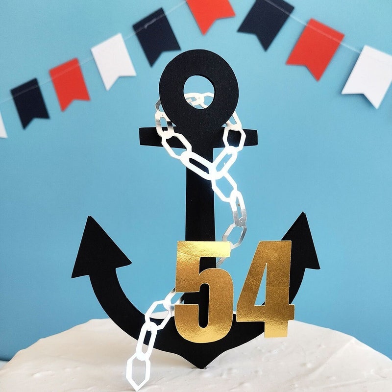 Anchor Cake Topper - Etsy