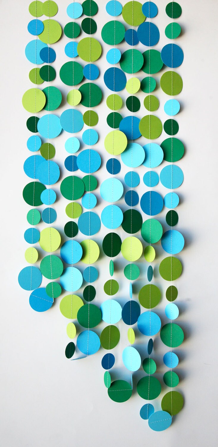 Blue & Green Garland Spring garland Birthday Garland | Etsy