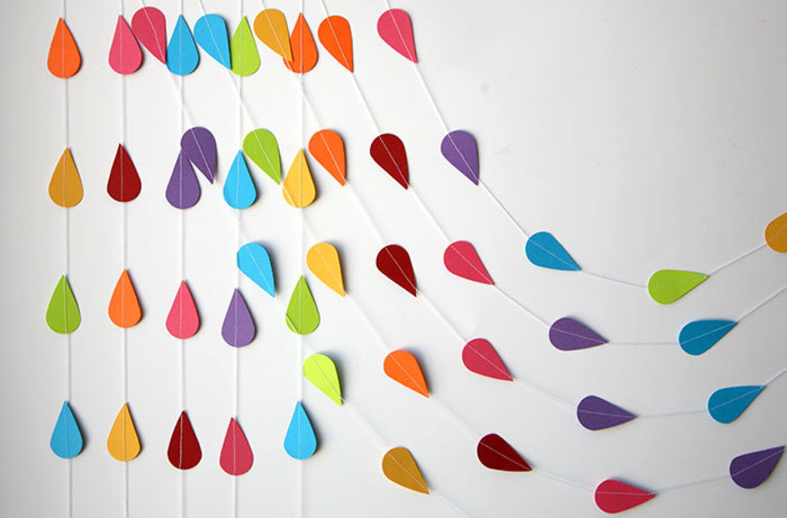 Rainbow Raindrop garland Paper raindrops Raindrop paper | Etsy