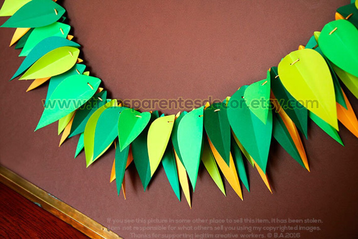 Natural Garland Nursery Decoration Green Leaf Garland Leaf - Etsy