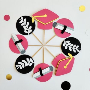 Pink Graduation Cake Topper, Personalizable Graduation Cake Topper ...