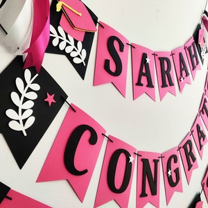 Pink Graduation Cake Topper, Personalizable Graduation Cake Topper ...