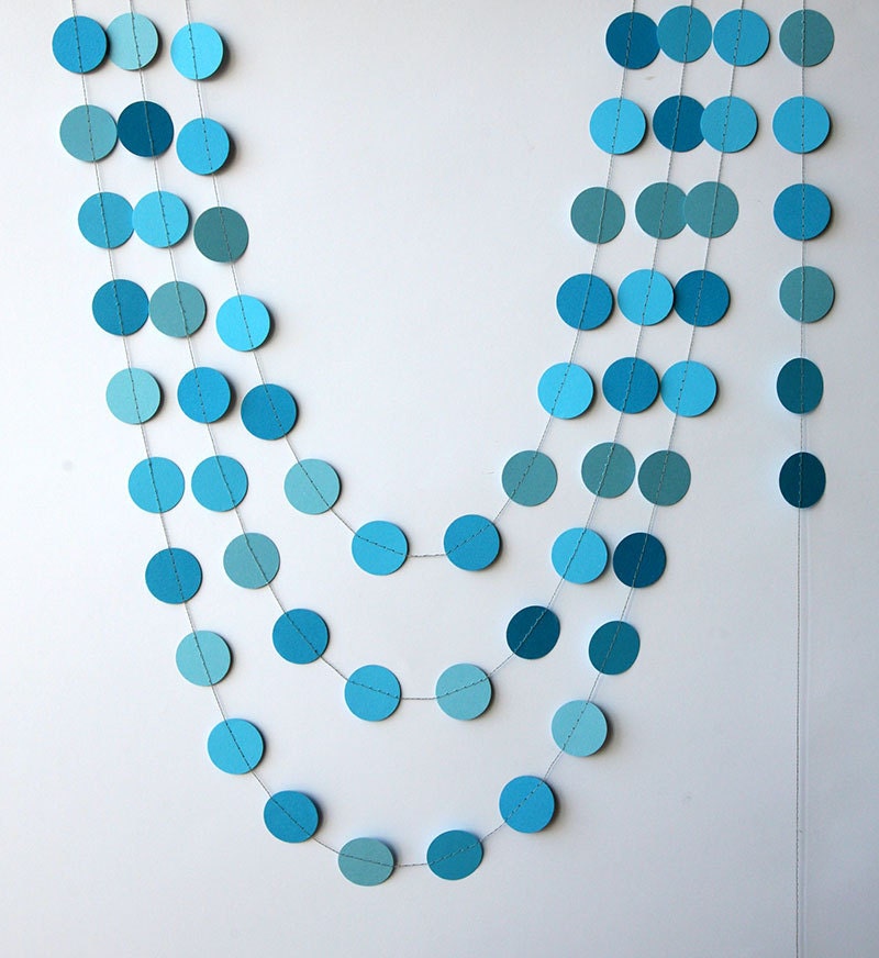 Blue Paper Garland Baby Shower Boy's Birthday Party - Etsy