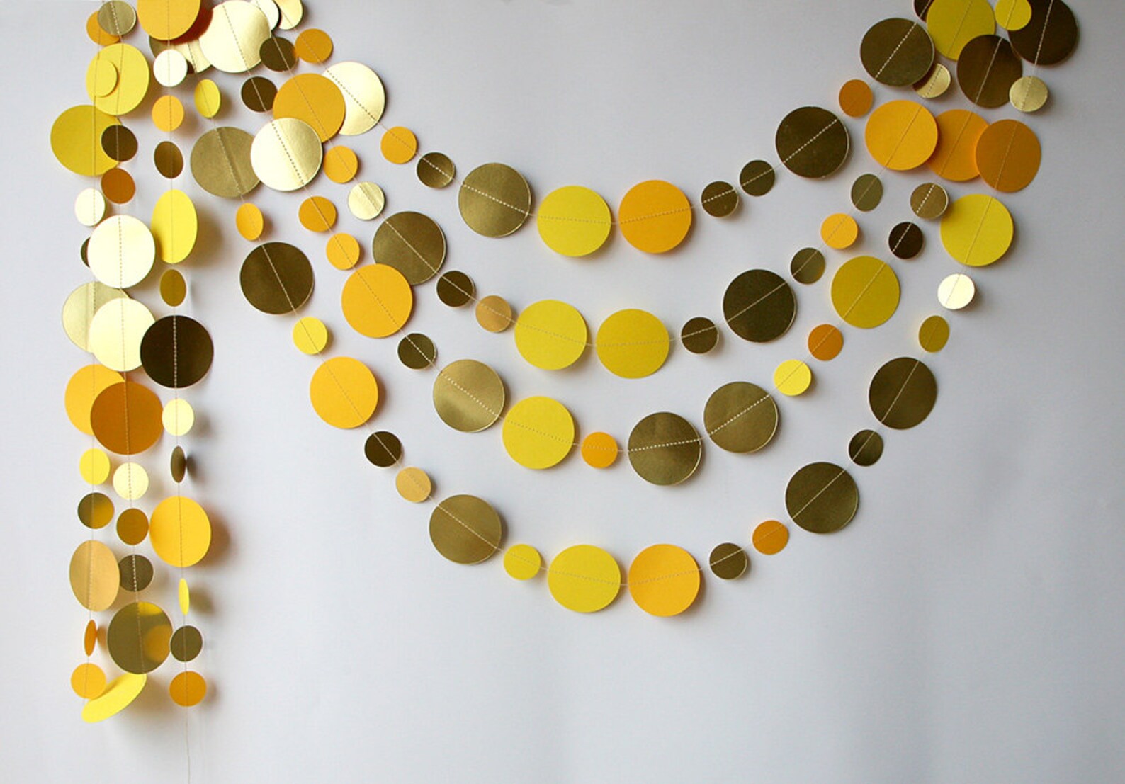 Wedding decorations Gold & yellow garland Gold yellow | Etsy