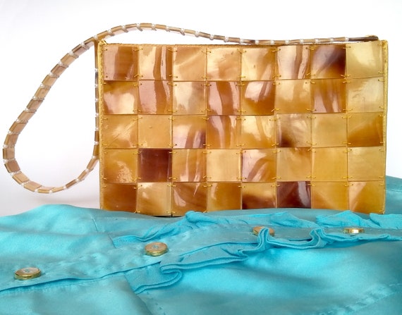 Vintage Bakelite Handbag, 1960s Lucite/Celluloid Purse, MCM Fashion ...