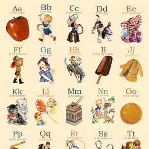 Vintage Retro A-Z ABC Alphabet Wall Poster - Etsy