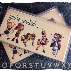 10 Pk Red Wagon Boys Vintage Retro Party Birthday Invitations - Etsy