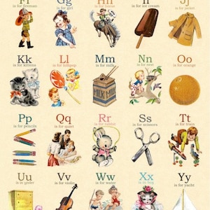 Vintage Retro A-Z ABC Alphabet Wall Poster - Etsy
