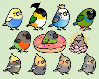 Chubby Bird Stickers Prints Charms & Custom Designs by Birdhism