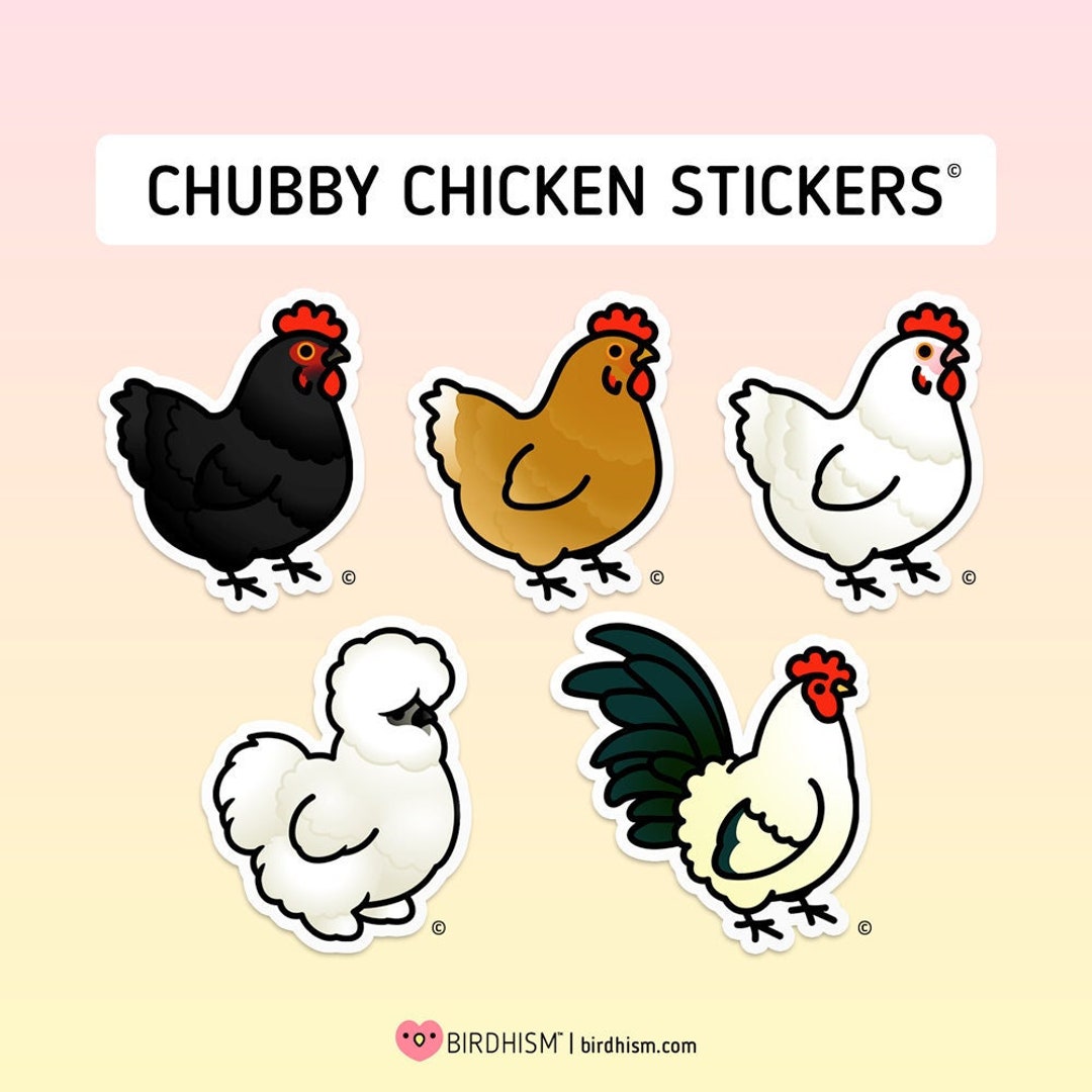 Chubby Chicken Stickers outdoor Quality - Etsy