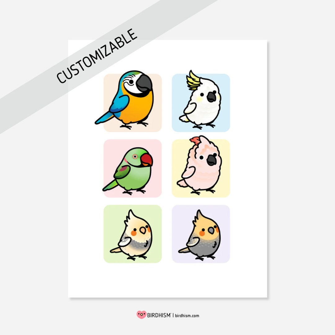 Custom Chubby Bird Print of Your Flock - Etsy