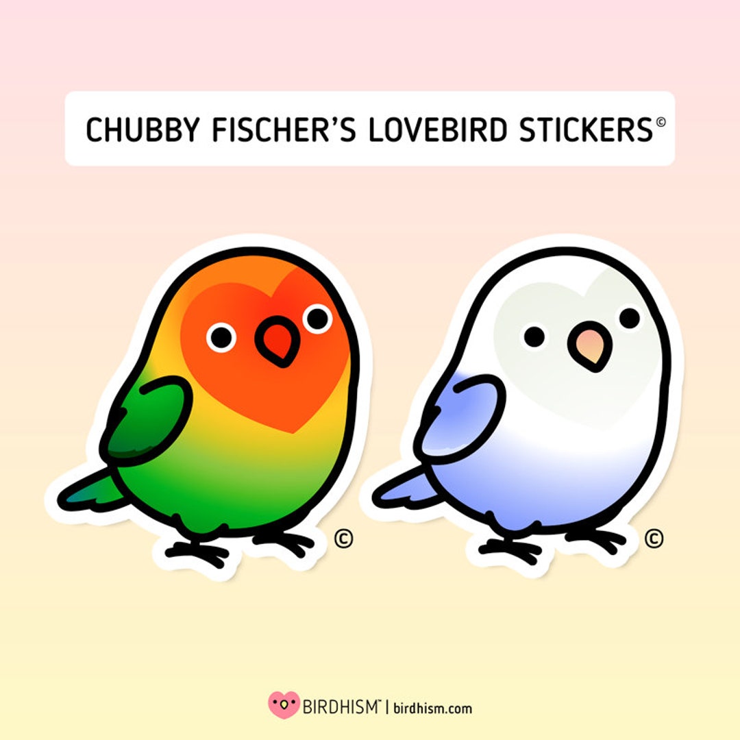 Chubby Fischer's Lovebird Stickers [outdoor Quality] - Etsy