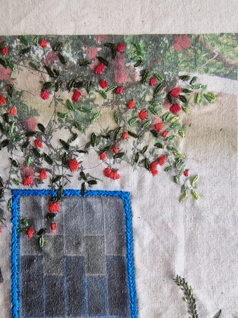 Shema Israel Turquoise Door Fiber Art, Wall Hanging, Hand Embroidery ...
