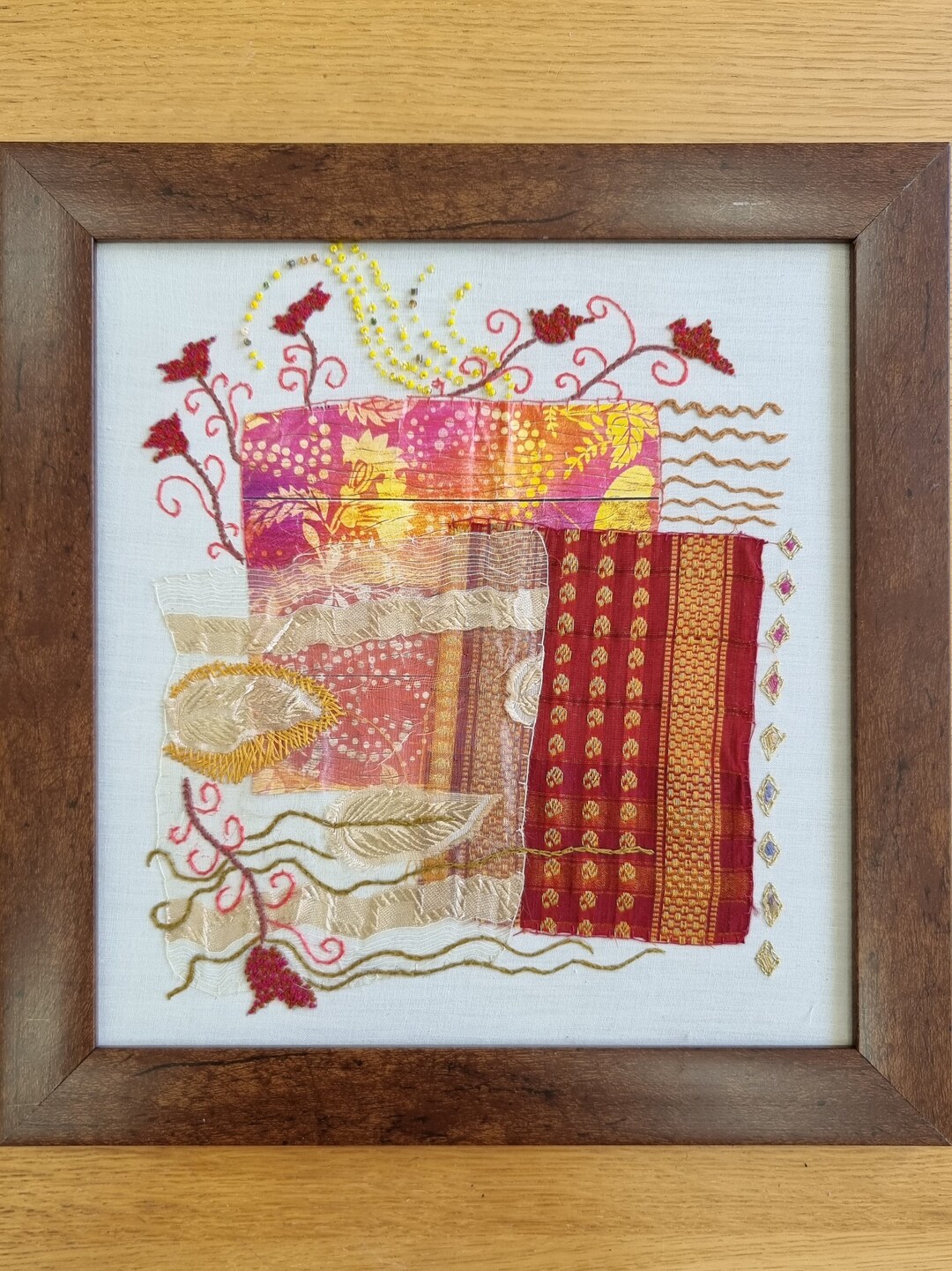 Abstract Fiber Art: Embroidered Textile Wall Decor - Etsy