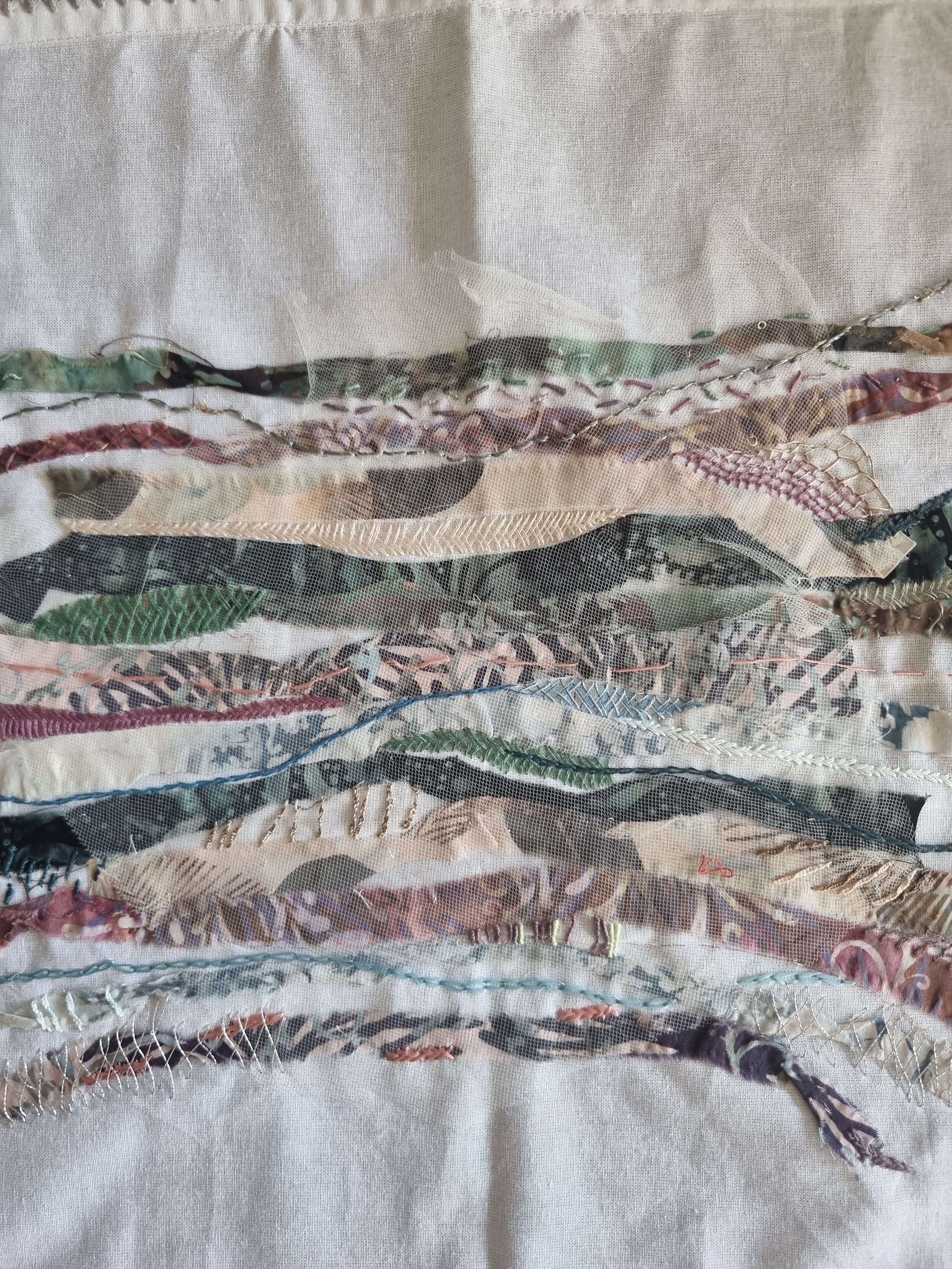 Abstract Textile Art Ribbons Mixed Media Fiber Art Hand - Etsy