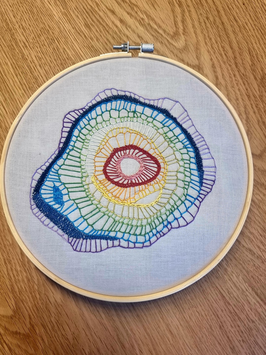 Microscope Inspired Embroidered Hoop Art: Abstract Wall Hanging - Etsy