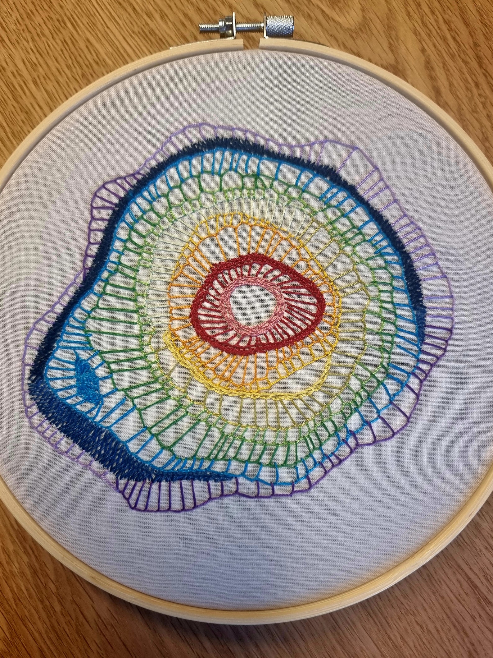 Microscope Inspired Embroidered Hoop Art: Abstract Wall Hanging - Etsy