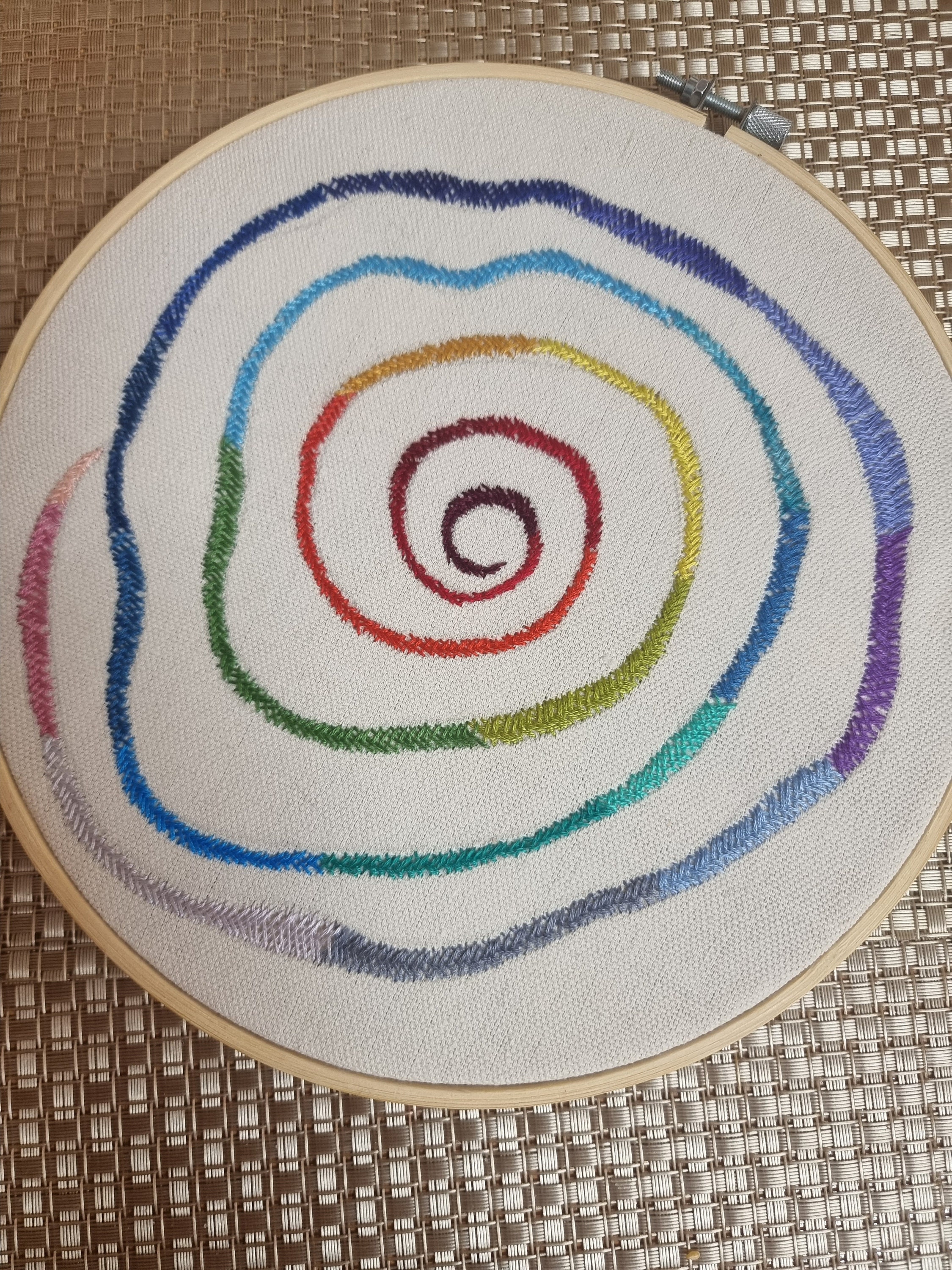 Rainbow Hand Embroidered Hoop Art Wall Décor, Finished Hoop Art ...