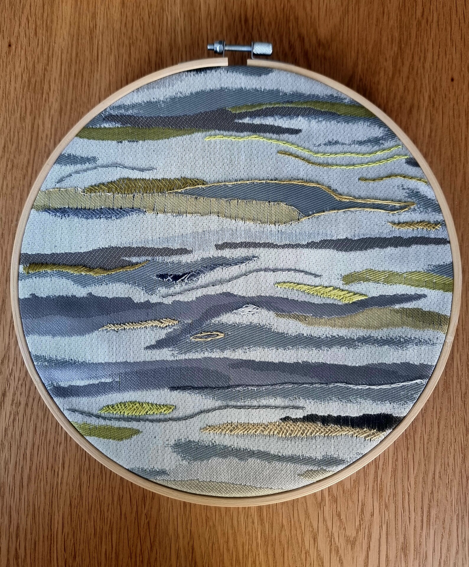 Abstract Hand Embroidery Hoop Art: Ocean Waves Wall Decor - Etsy