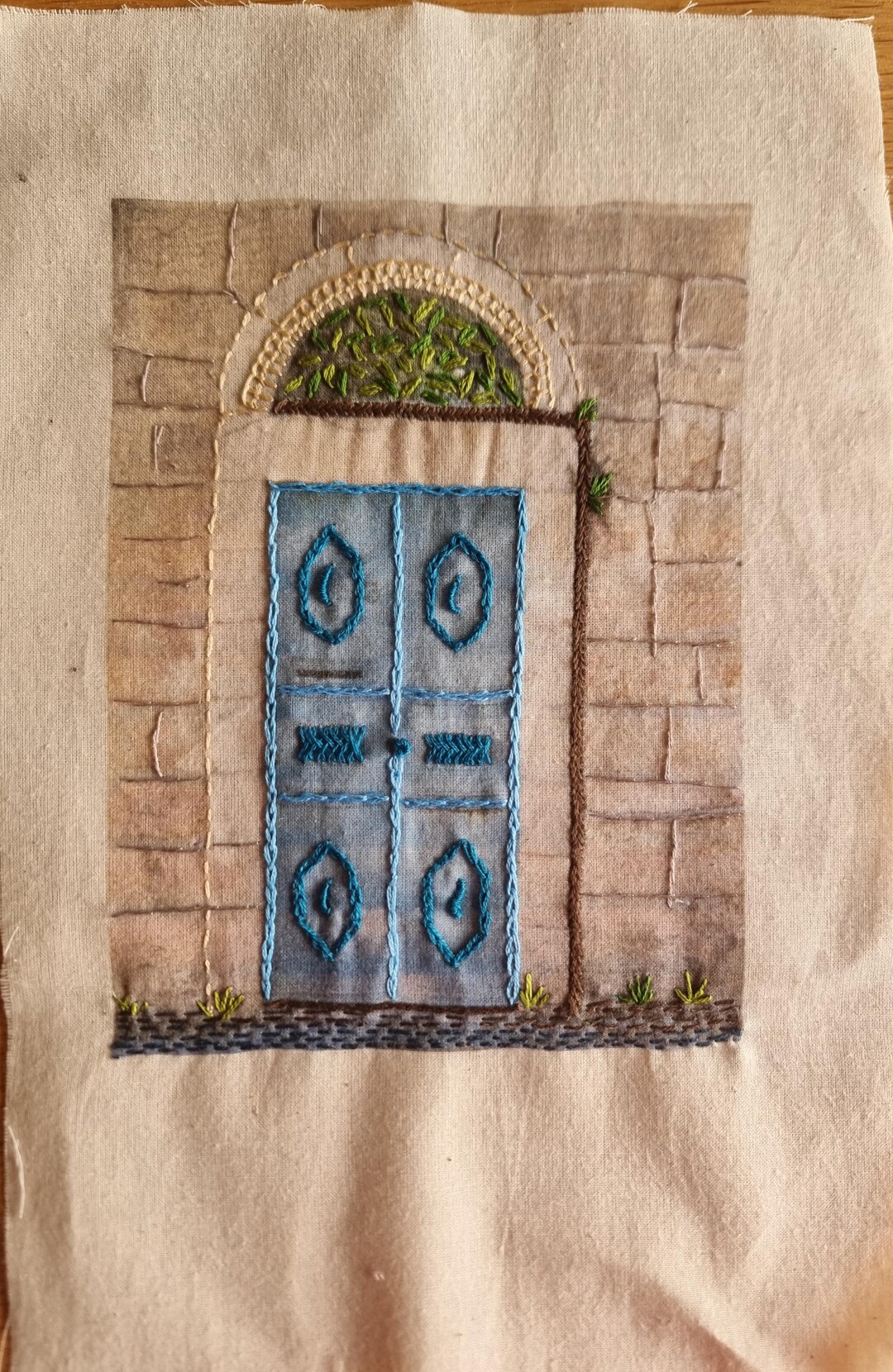 Jerusalem Door Hand Embroidery Art: Israeli Wall Decor - Etsy