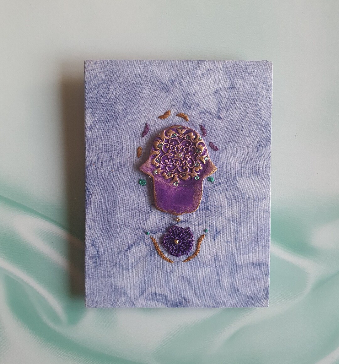 Purple Hamsa Wall Art: Handmade Israeli Judaica Decor - Etsy