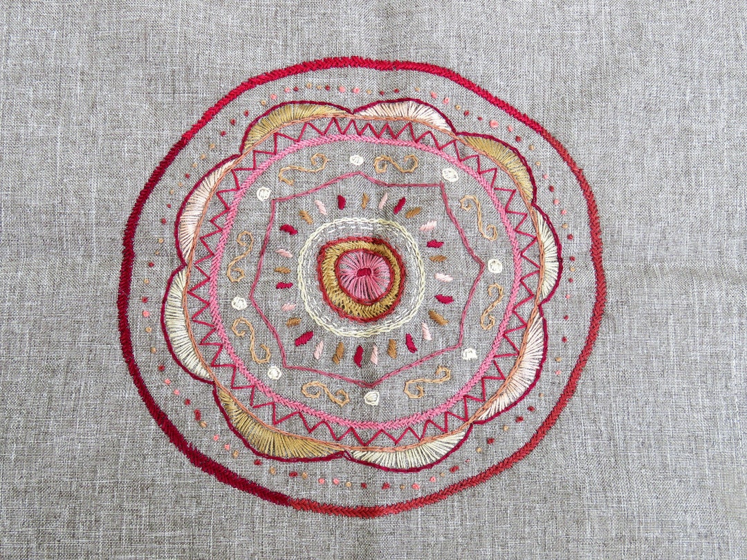 Pink Mandala Hand Embroidered Mandala Gift for Therapist - Etsy