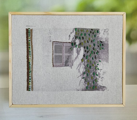 Window Fiber Art Embroidered Wall Hanging Hand Embroidery - Etsy
