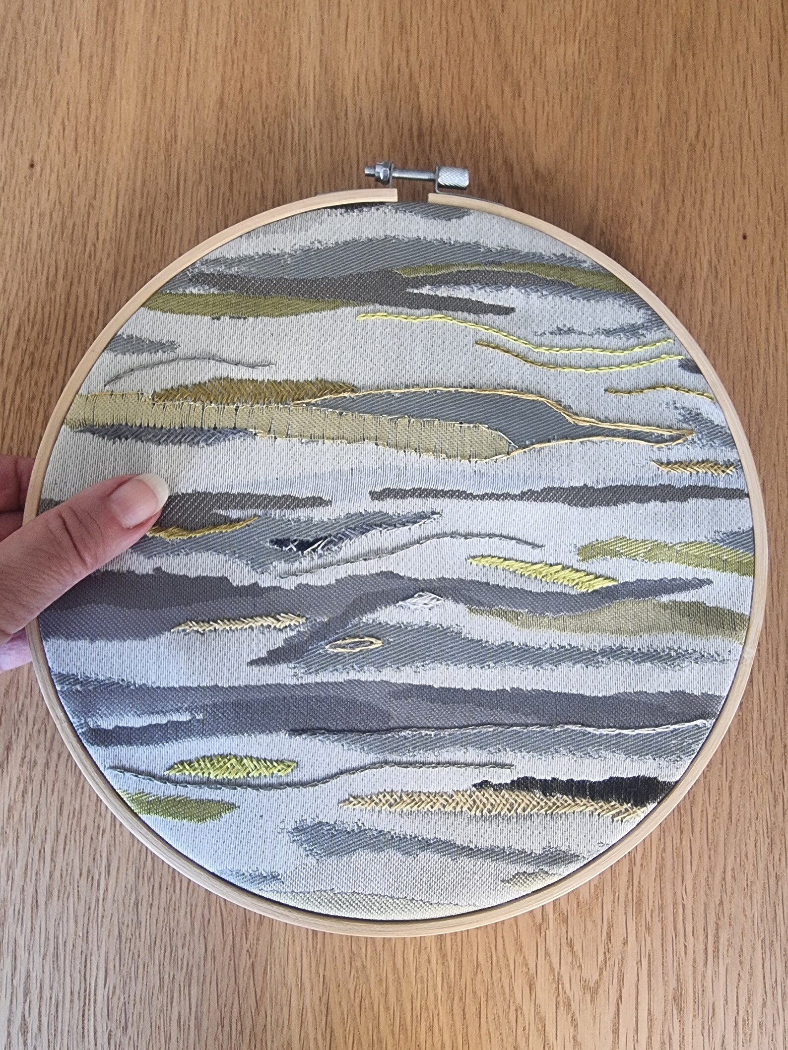 Abstract Hand Embroidery Hoop Art: Ocean Waves Wall Decor - Etsy