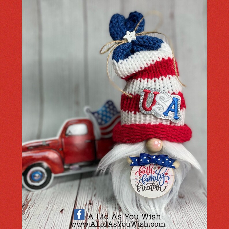 Handcrafted USA Memorial Day July 4th Patriotic Knit Gnome - Etsy