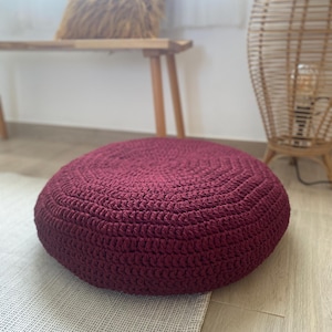 Ikea Pouf Covers, Sandared and Alseda Round Crochet Slipcover Pouffes ...