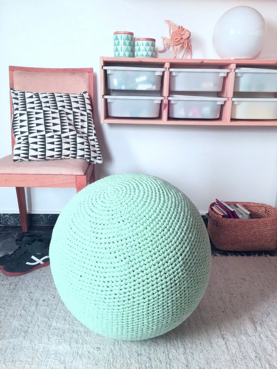 Birth Ball Cover, Eco Friendly Gift for Pregnant, Crochet Pilates Yoga ...