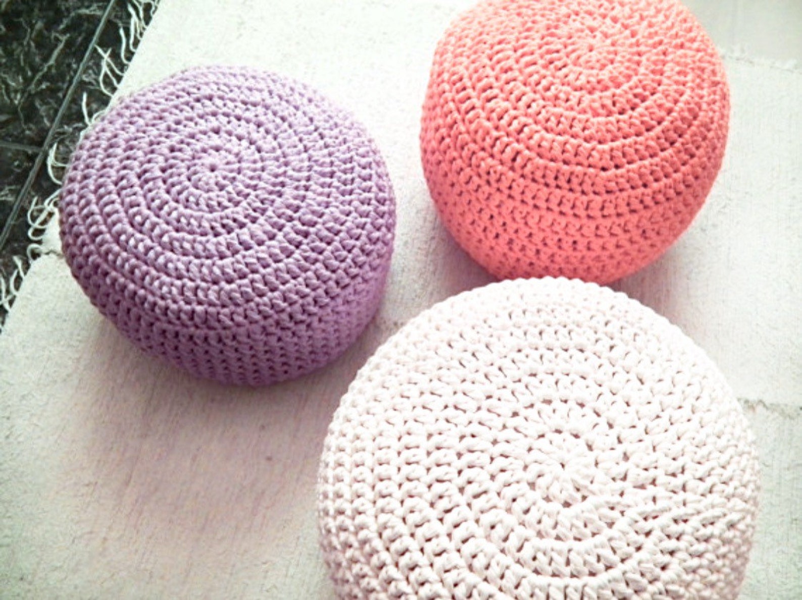 Chunky Knitted Pouf Ottoman Sturdy Round Footstool Pouffe - Etsy