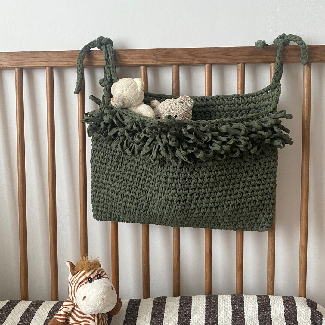 Wall Pocket Organizer, Boho Crib Toy Holder, Nursery Hanging Storage ...