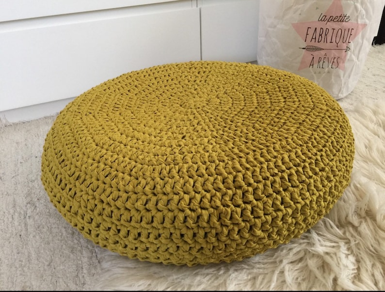 Ottoman Slipcover Crochet Round Stool Cover Custom Made | Etsy Canada
