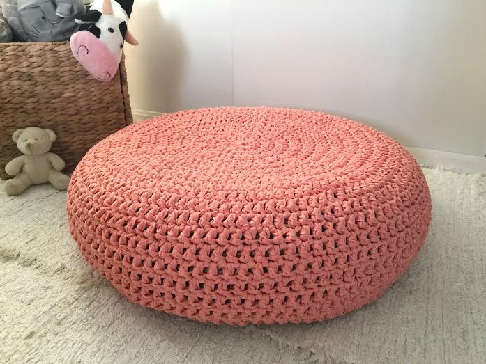 Crochet Ottoman Slipcover Handmade Pouf Stool Cover Bespoke | Etsy