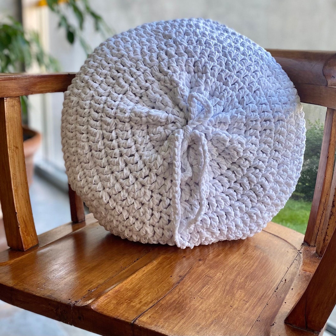 Soft Round Pillow Cover, Textured Crochet Throw Pillows, Chunky ...