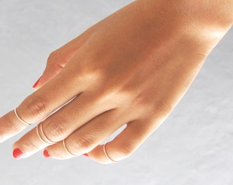 Classic Midi Rings Basic Knuckle Rings Boho Rings Silver | Etsy