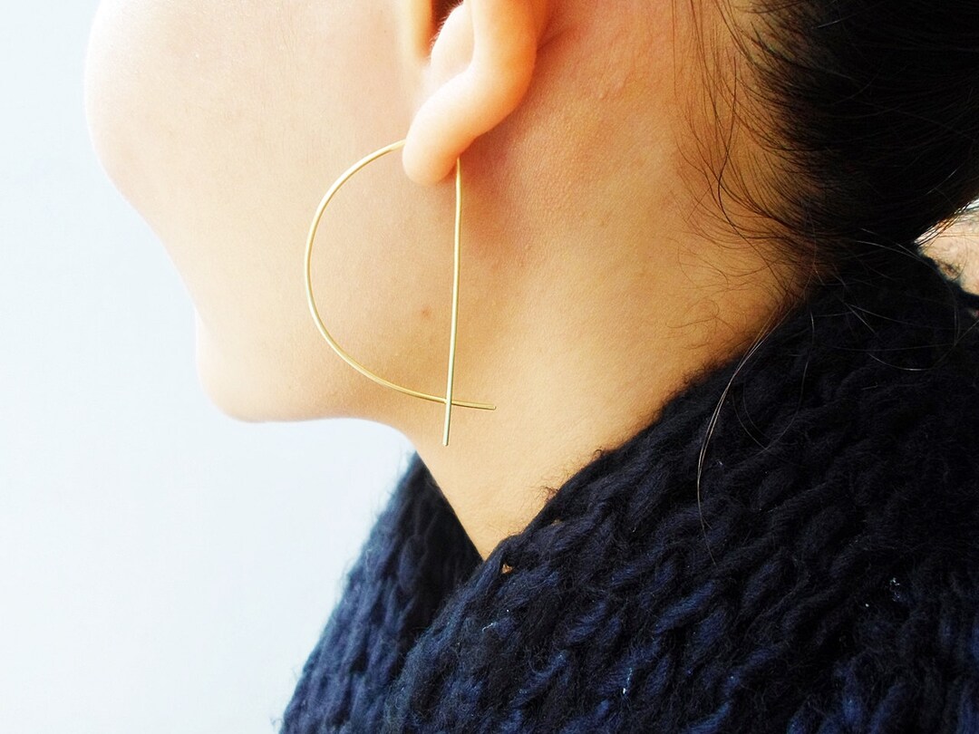 Dainty Half Moon Earrings / Hoop / Better Half Earrings / Moon Earrings ...