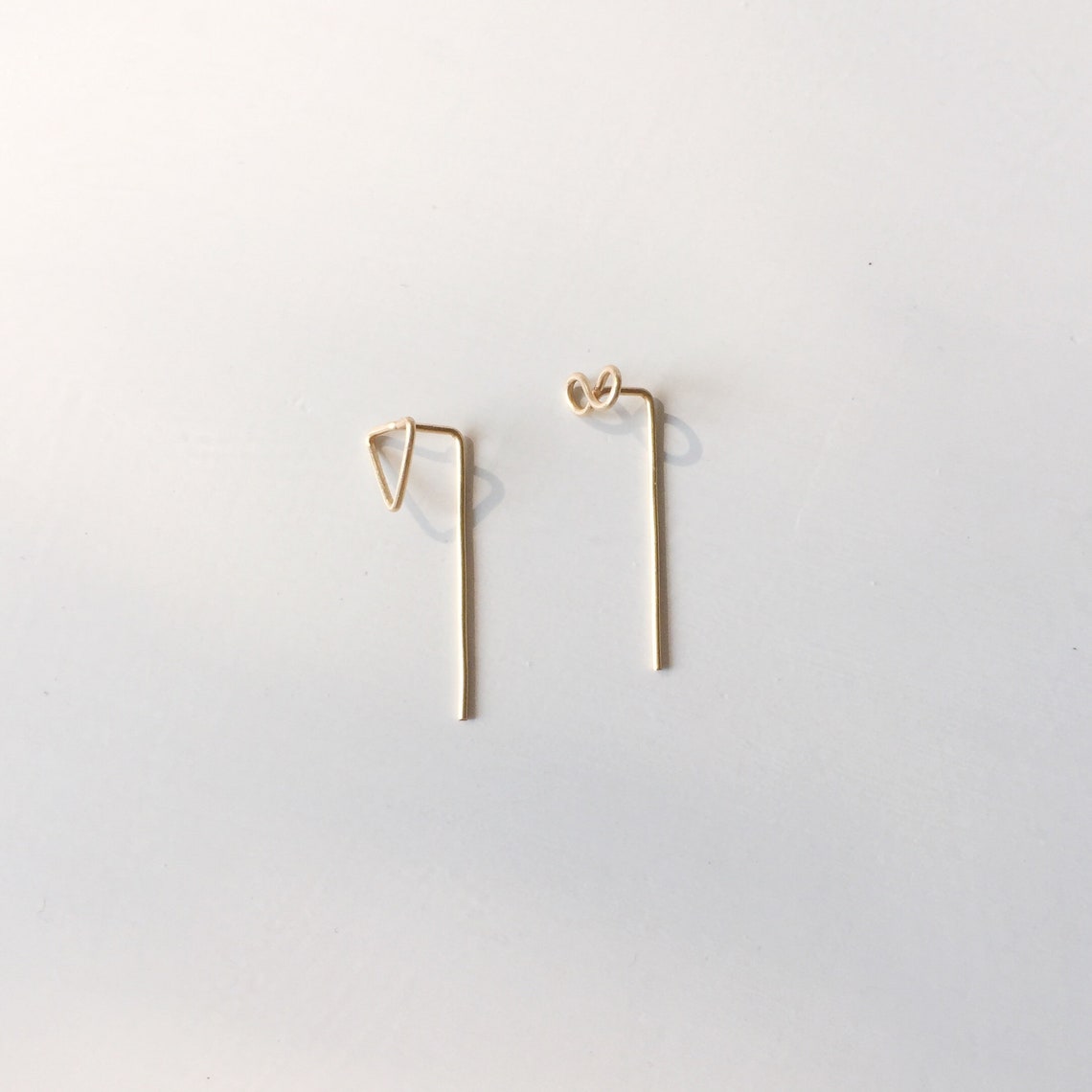Infinity Ear Jackets / Ear Jackets Gold / Simple Gold Infinity Earrings ...