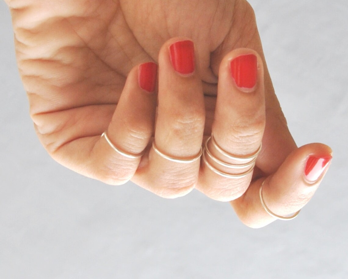 Classic Midi Rings Basic Knuckle Rings Boho Rings Silver - Etsy