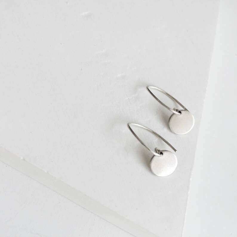 Tiny Disc Earrings/ Dainty Dot Earrings/ Small Disc Earrings/ | Etsy