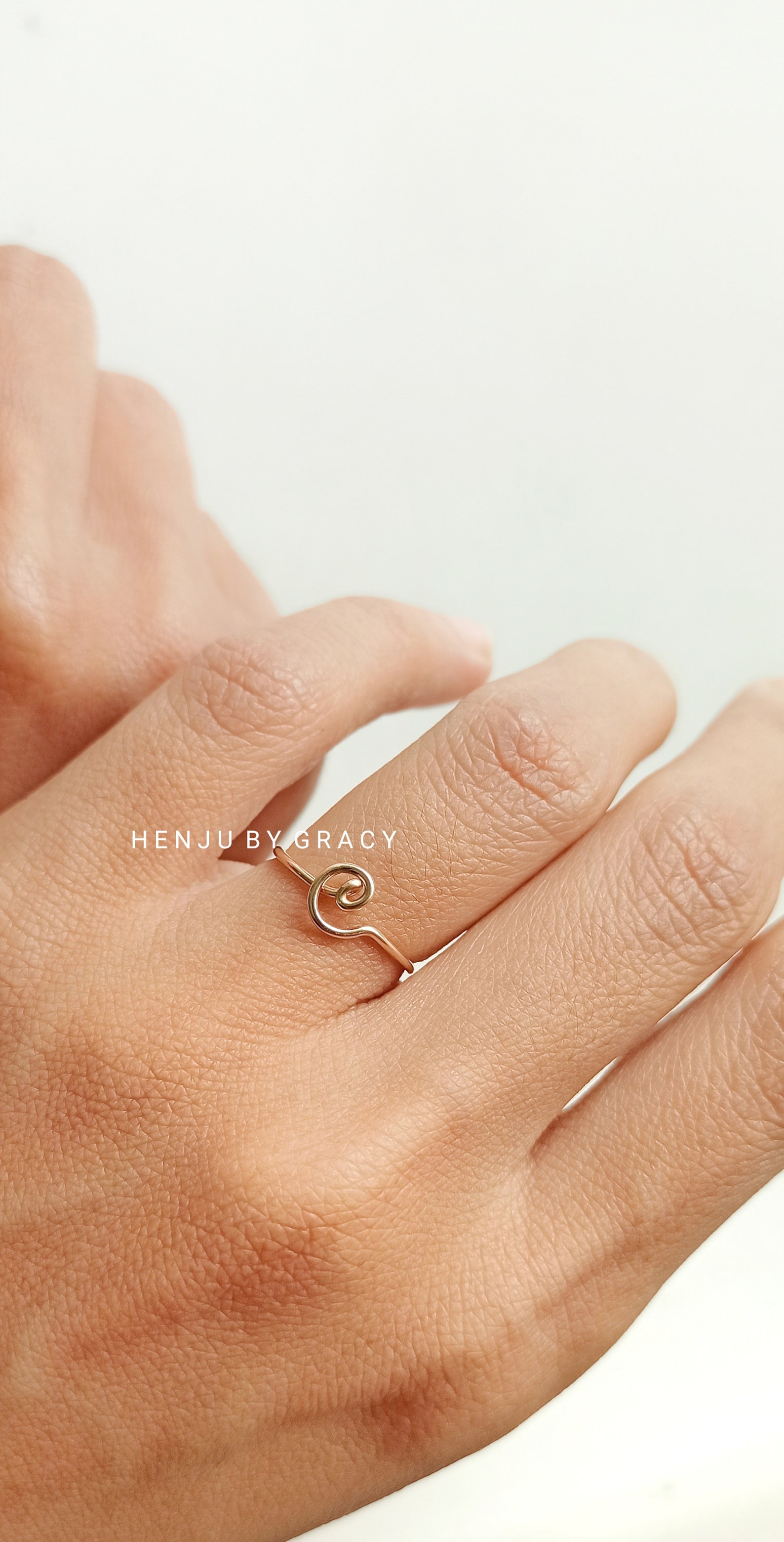 Gold Initial Ring / Gold K Ring / Personalized Initial / | Etsy