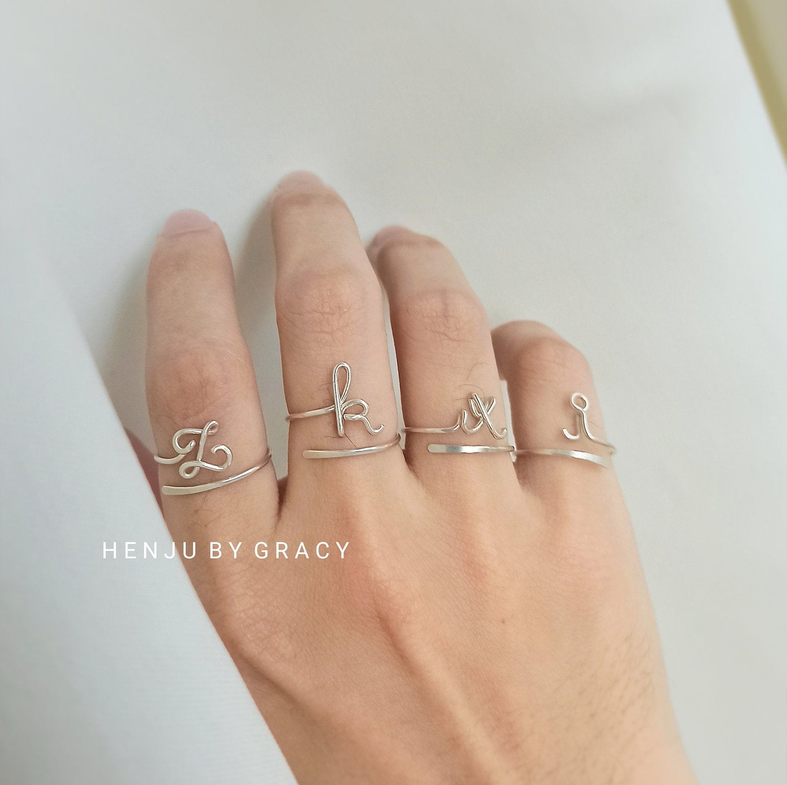 Personalized Initial Ring Wrapped Ring Personalized Letter - Etsy