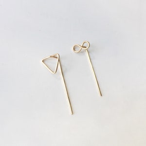 Infinity Ear Jackets / Ear Jackets Gold / Simple Gold Infinity Earrings ...