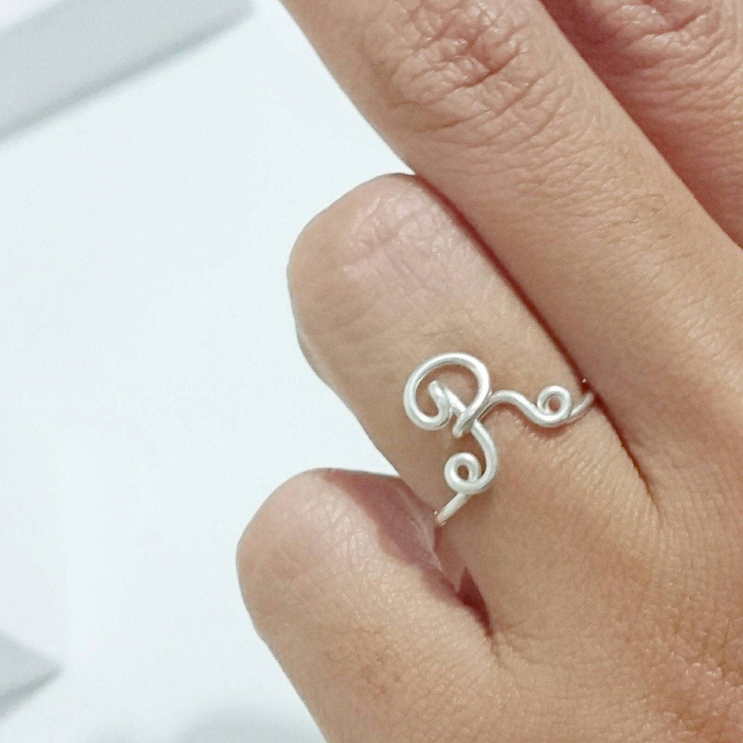 Lowercase Z Ring / R Initial Ring / Custom Initial Ring / M | Etsy