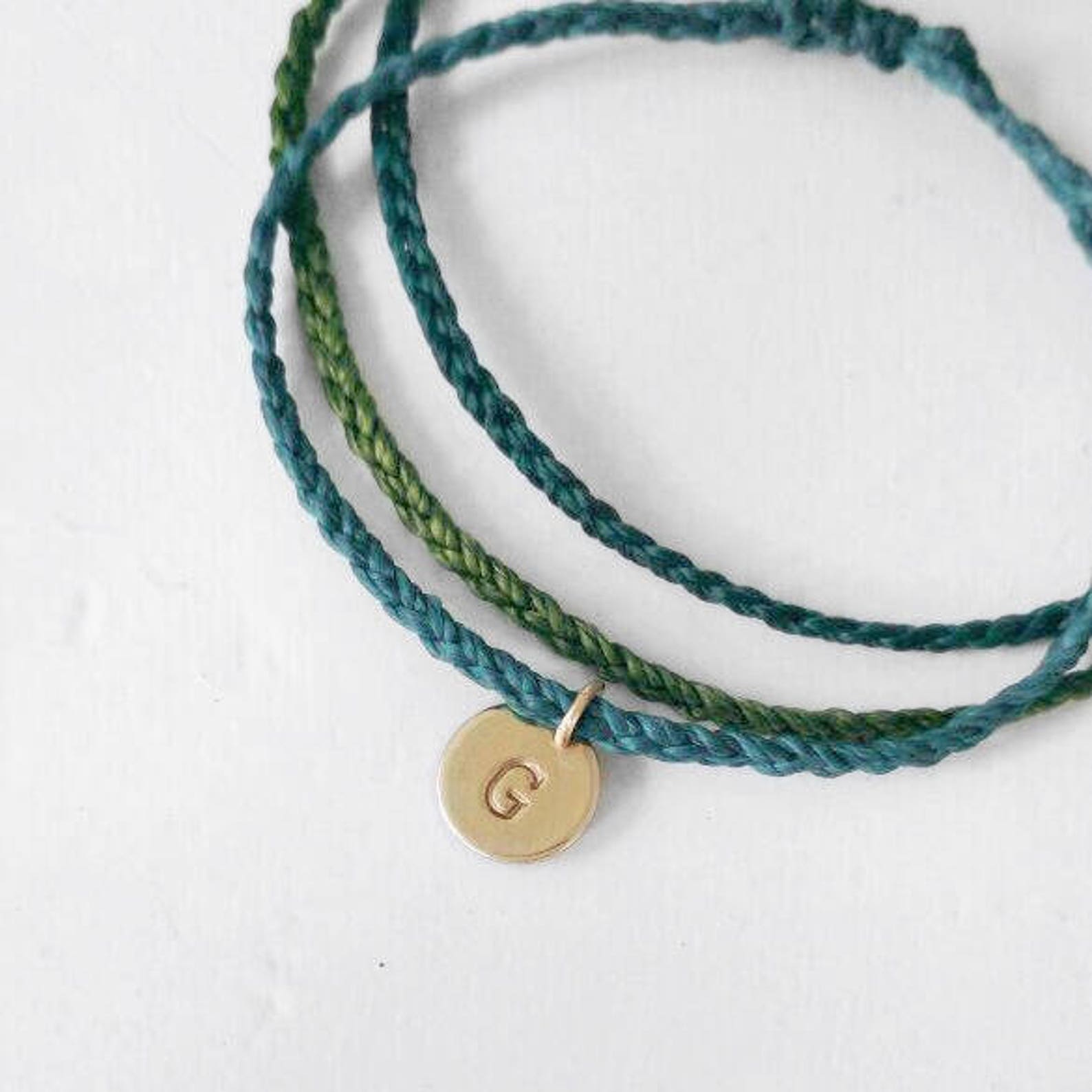 Custom Initial Nylon Bracelet/ Waterproof String Bracelet/ - Etsy