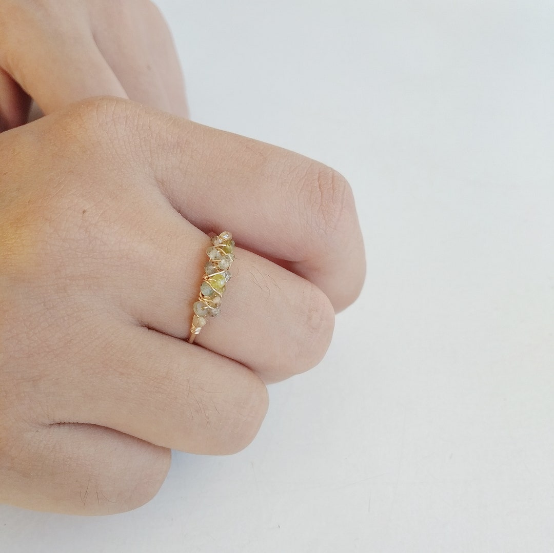 Gemstone Bubble Ring Adjustable / Wire Wrapped Tundru Sapphire Ring ...