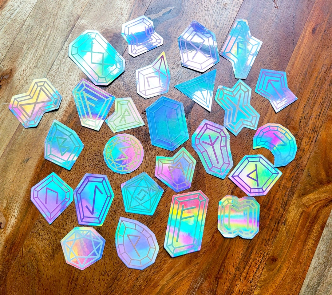Holographic Prism Rune Sticker Set - Etsy